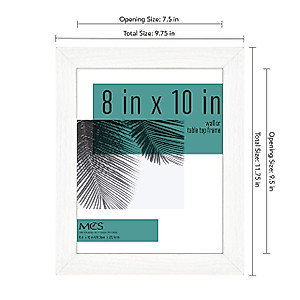 MCS Studio Gallery 8x10 Picture Frame White Woodgrain, Vertical & Horizontal Wall Hanging & Easel for Tapletop Display, Rectangle Photo Frame for Photos, Posters & Art Prints (2-Pack)