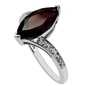 Carillon 3.64 Carat Red Garnet Marquise Shape Natural Non-Treated Gemstone 925 Sterling Silver Ring Engagement Jewelry for Women & Men
