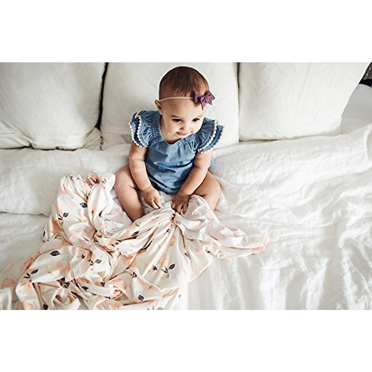 Copper Pearl Large Premium Knit Baby Swaddle Receiving Blanket Caroline