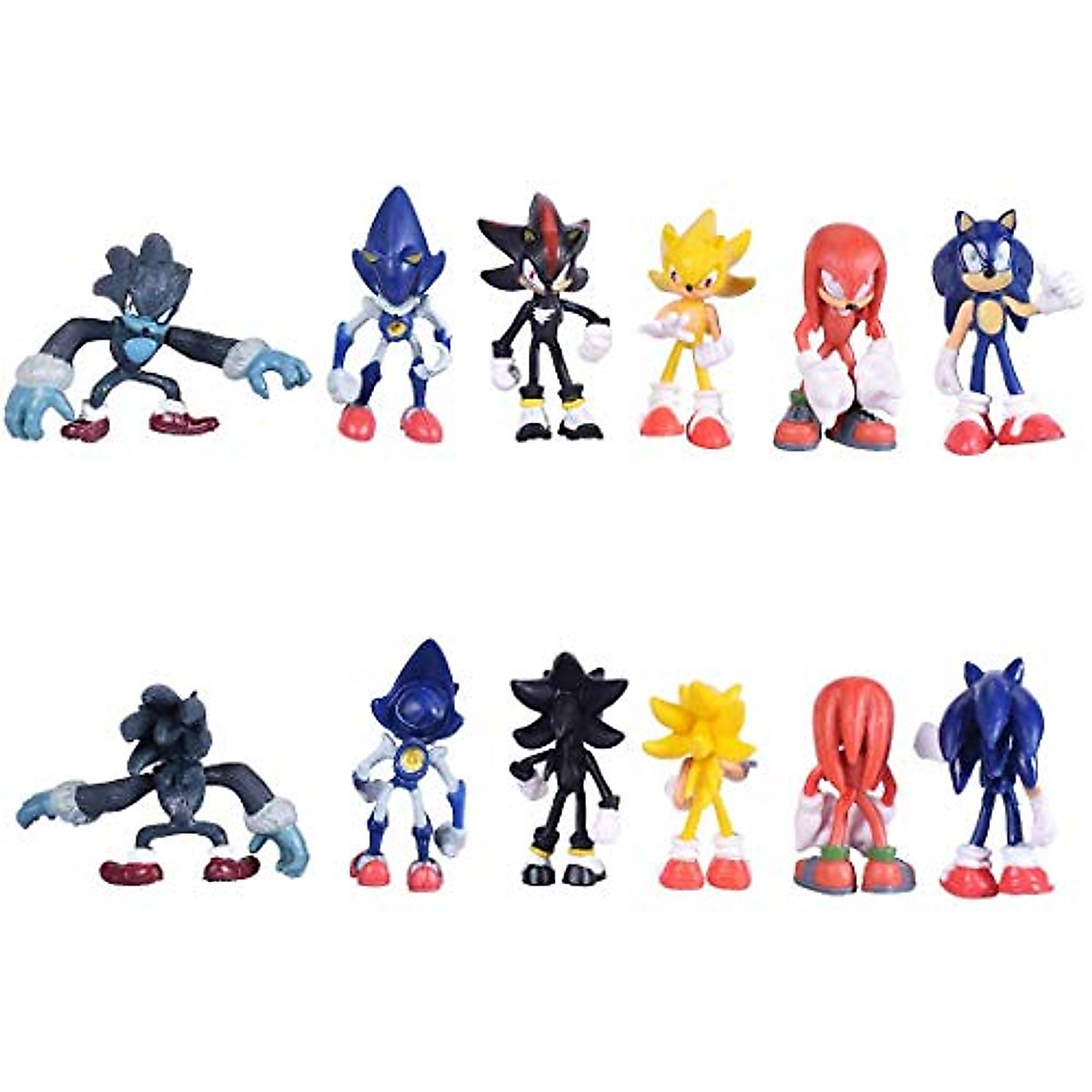 MAKESURE 6 Pcs Toys Figures,The Sonic Action Figures Cake Toppers,Toys Birthday Gift Set (Type B)