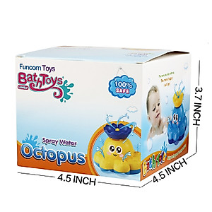 Bath Toy, Spray Water Octopus (Ramdom Colour), Can Float Rotate with Fountain, Funcorn Toys Floating Bathtub Shower Pool Bathroom Toy for Baby Toddler Infant Kid Party, Water Pump Electronic Sprayer