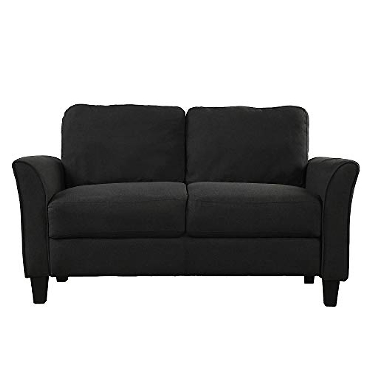 MOEO 3 Piece Living Room Sofa Sectional Set for Home Furniture, Polyester-Blend Three Couch Loveseat and Armchair, Black