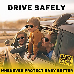 Honitra 4PCS Baby On Board Sticker for Cars, Waterproof Baby On Board Sign, Reflective Strip Baby On Board Sticker for Remind Driver, Dinosaur Pattern car stickers - Not Fade Easily, Baby On Board Need