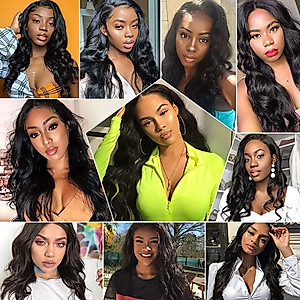 Geeta Human Hair Lace Front Wigs Body Wave, 26 Inch 13×4 Brazilian HD Human Hair Lace Wigs, 180% Density Virgin Human Hair Body Wave Wigs for Black Women, Natural Color
