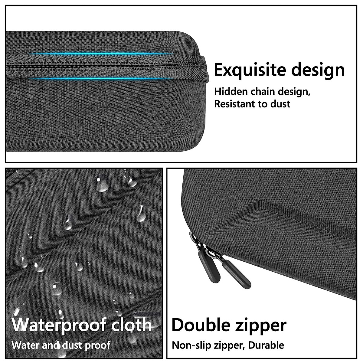 Geekria Carrying Case Compatible with Steam Deck, Hard Shell Carry Case Portable Travel Storage Pouch with Pocket Compatible with Steam Deck Accessories, and Original Charger Storage Bag (Gray)