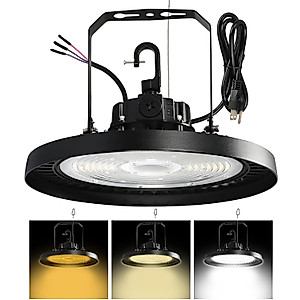 Sokply UFO LED Warehouse Light High Bay Dimmable 0-10V with US Plug 4Ft Cable, 240W (Eqv.1200W MH/HPS), 5000K, lP65 Commercial Area Lighting Fixture for Warehouse Workshop Garage Barn, UL Listed
