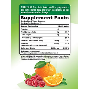 Hair Skin and Nails Gummies | 80 Count | 2500mcg of Biotin | Vegan, Non-GMO, Gluten Free Supplement | Vitamin for Women & Men | by Nature's Truth