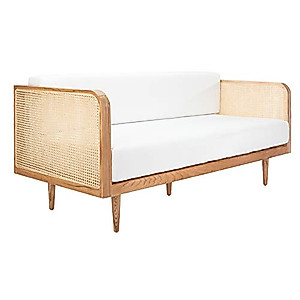 SAFAVIEH Couture Helena French Mid-Century Natural and Beige Rattan Daybed