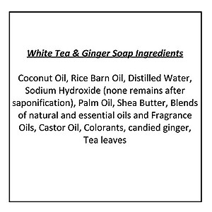 White Tea and Ginger Soap (4Oz) - Handmade Soap Bar with Essential Oils- Organic and All-Natural – by Falls River Soap Company