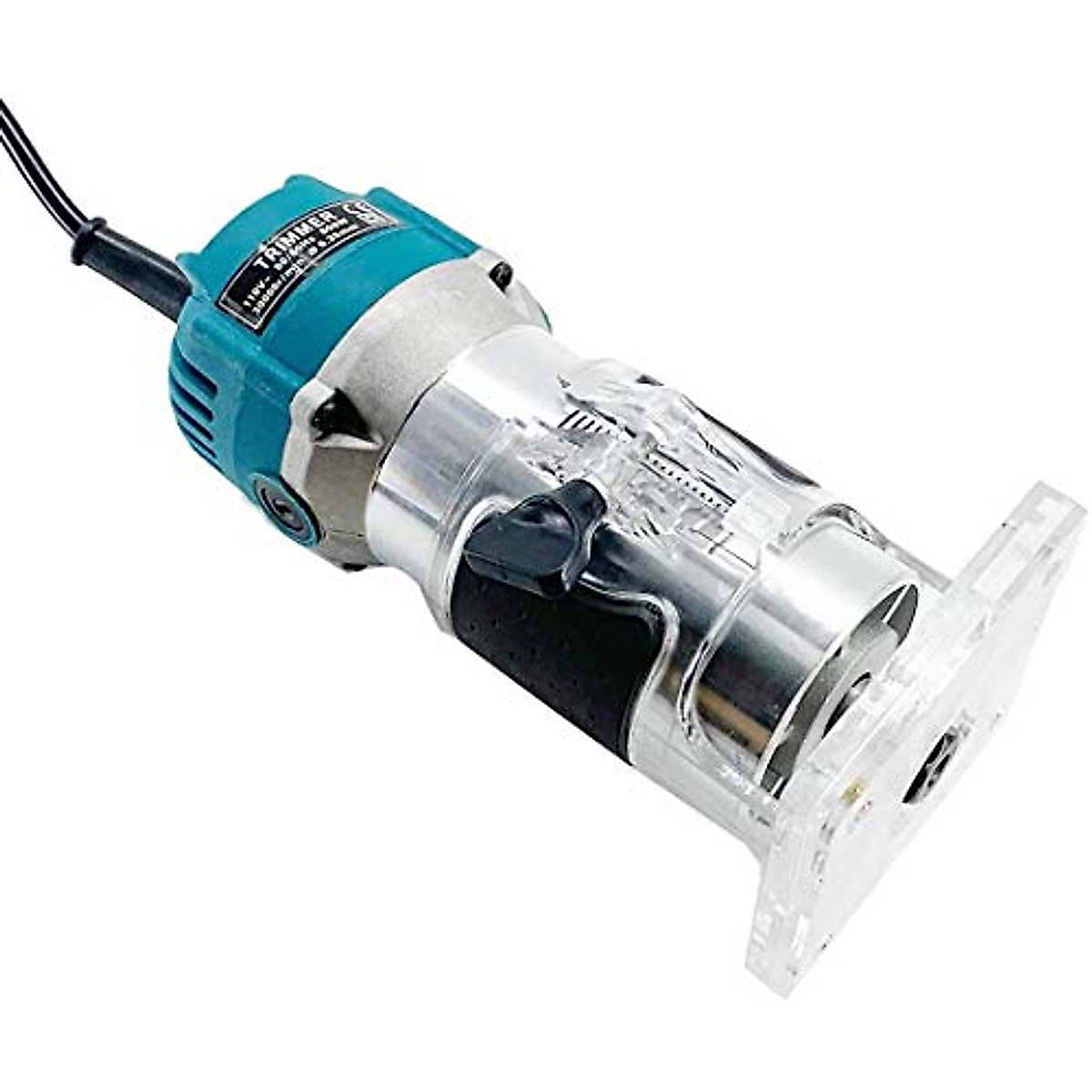 TAUFAOD Palm Router Electric Hand Trimmer Wood Router Collets Woodworking Tool Laminate Trimmer 110V 800W (800W Blue)