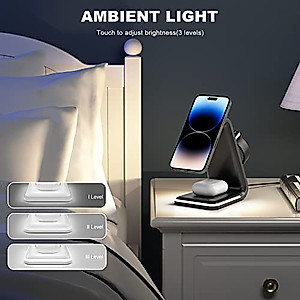 15W Fast Charging Wireless Charger, HATALKIN 3 in 1 Charging Station for Multiple Devices Apple Products, MagSafe Charger Stand for iPhone 14 13 12 Pro Max Mini iWatch 8 Ultra SE 7 6 5 4 AirPods