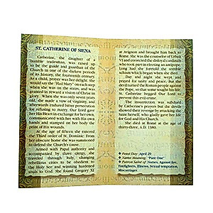 William J. Hirten Deluxe Catholic Holy Card with Traditional Prayers (Saint Catherine of Siena)