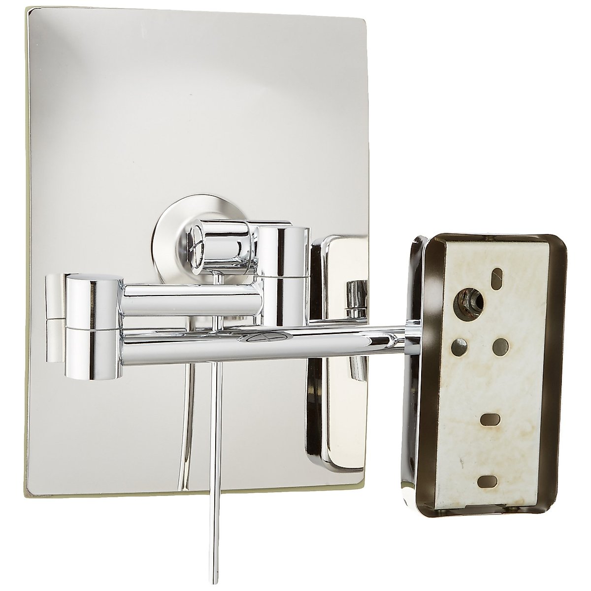 JERDON Wall Mount Makeup Mirror with 5X Magnification - 8.75” x 6.5” Rectangular Mirror Extends 14” – Chrome Finish – Model JRT695C