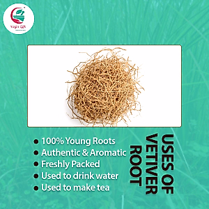 VETIVER Root 4 oz(114 Grams) | Great Aromatic Roots | 100% Pure and Natural Mesmerizing Fragrance | Product of India | Non-GMO, Vegan | Yogi's Gift®