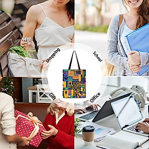 FOR U DESIGNS Teens Canvas Shopping Tote Bag African Tribal Style Printed Shoulder Bags
