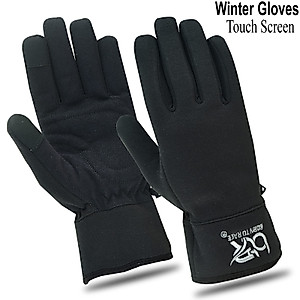 Cycling Gloves 100% Waterproof Touch Screen Unisex Gloves | Fleece Gloves for Men Women | Full Finger Gloves | Touch Screen Gloves with Hipora Ideal for Cycling Running Driving Hiking (Black-XS)