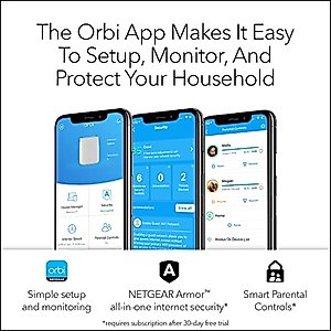 NETGEAR Orbi 4G LTE Mesh WiFi Router (LBR20) | For Home Internet or Hotspot | Certified with AT&T, T-Mobile & Verizon | Coverage up to 2,000 sq. ft., 25 devices | AC2200 WiFi (up to 2.2Gbps)