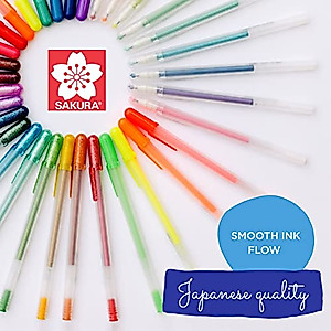 SAKURA Gelly Roll Metallic Gel Pens - Pens for Scrapbook, Journals, or Drawing - Dark Metallic Ink - Medium Line - 5 Pack