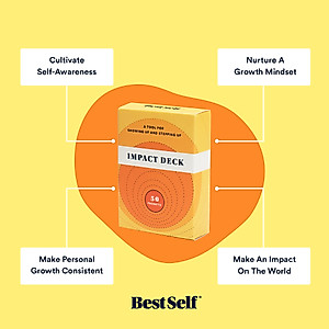 BestSelf Impact Deck - 20 Reflection & 20 Action Cards to Grow in Courage Over Comfort with 10 Affirmation Cards for Motivation