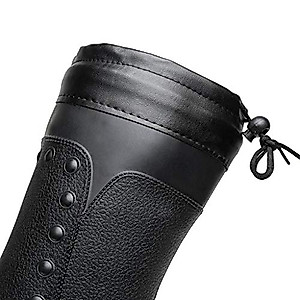 justHIGH Women's Mid Calf Rain Boots Collar Boots Ultra Lightweight Garden Shoes Slip On Non-Slip Rubber Waterproof Boots