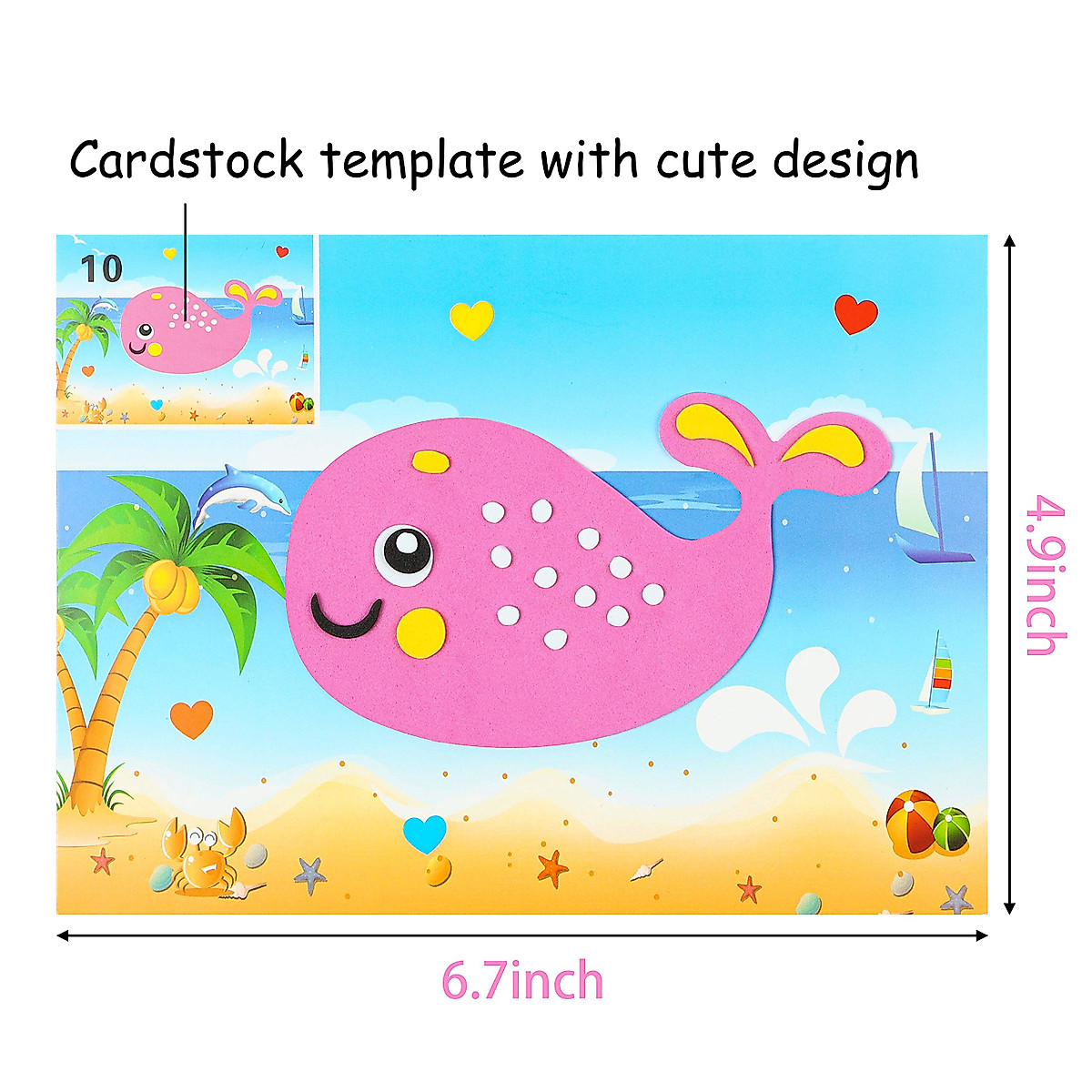 MALLMALL6 20Pcs Mosaic Sticker Art Kits for Kids Toddler Unisex