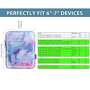 TiMOVO 6-7 Inch Sleeve Case for All-New Kindle Paperwhite and Kindle Colorsoft Signature Edition, Protective Sleeve Cover Pouch Bag Carrying Case for Kindle E-Reader/Kindle Oasis, Dreamy Nebula