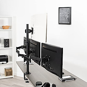 VIVO Quad Monitor Adjustable Heavy Duty Mount, Articulating Stand for 4 LCD Screens up to 24 inches STAND-V004Y
