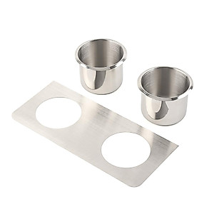 FSFY Auto 3 Pcs Stainless Steel Center Console Cup Holders&Trim, Insert Drink Holder Decoration for Chevrolet K5 Blazers For GMC C10 1967-1980