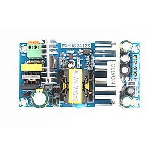 NOYITO AC to DC Isolated Power Supply Module DC 24V 4A 5V 1A Dual Output Power AC 120V (90-256V) 50-60Hz to 24V 5V 120W Industrial Power Module (Dual Output 24V 4A, 5V 1A, Blue)