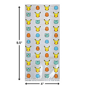 Amscan Charming Multicolor Pokemon Treat Bags - 9.5" x 4" (Pack of 16) - Perfect For Birthdays and Special Occasions