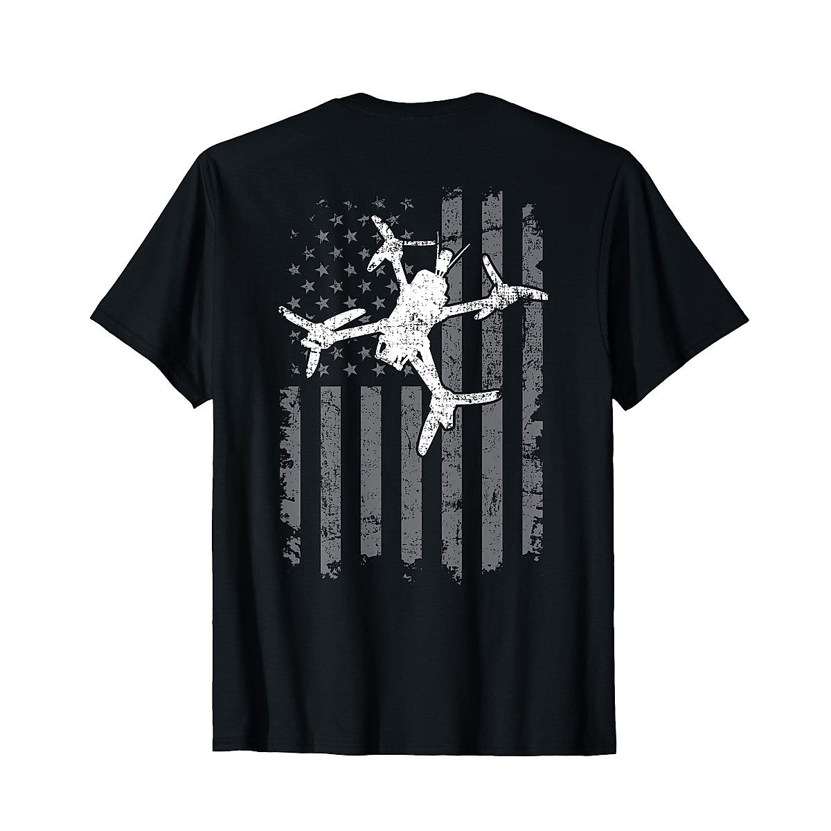 USA Flag FPV Drone Freestyle Race Quadcopter Pilot - ON BACK T-Shirt