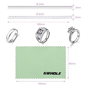 GWHOLE Ring Size Adjuster with Silver Polishing Cloth,Set of 4 (2mm/3mm)