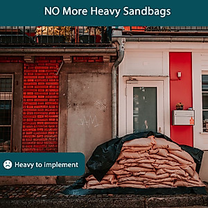 Flibyt 5FT Water Activated Flood Barriers for Home Door, Sandless Sand Bags for Anti Flood Control, Alternative Sandbag for Rain Protection, Absorbent Prevention for Garage & Basement (2-Pack)