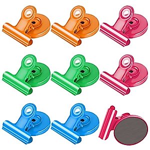 8 Pack Magnetic Clips for Refrigerator Whiteboard Locker, Fridge Magnets Adult, Metal Magnet Clips for Memo Note Decorative Clips Magnets