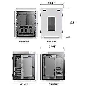 Thermaltake Level 20 HT Snow Edition 4 Tempered Glass Type-C Fully Modular E-ATX Full Tower Computer Chassis with 2 140mm Top Fan Pre-Installed CA-1P6-00F6WN-00