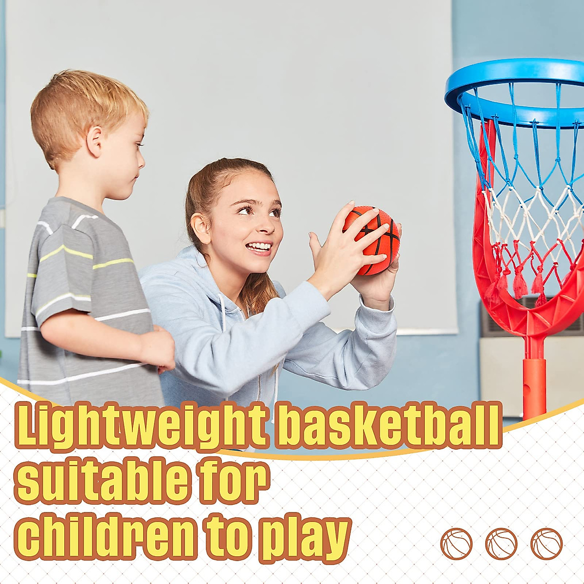 Civaner 20 Pieces Mini Inflatable Balls Basketball Baseball Beach Float Ball Soccer Baseball Mini Hoop Ball Pool Ball Toys for Kids Summer Sports Game Party Supplies, 4 Inches(Basketball Style)