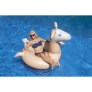 Swimline Inflatable Llama Swim Ring, Tan, 56"/46"/16"-44"