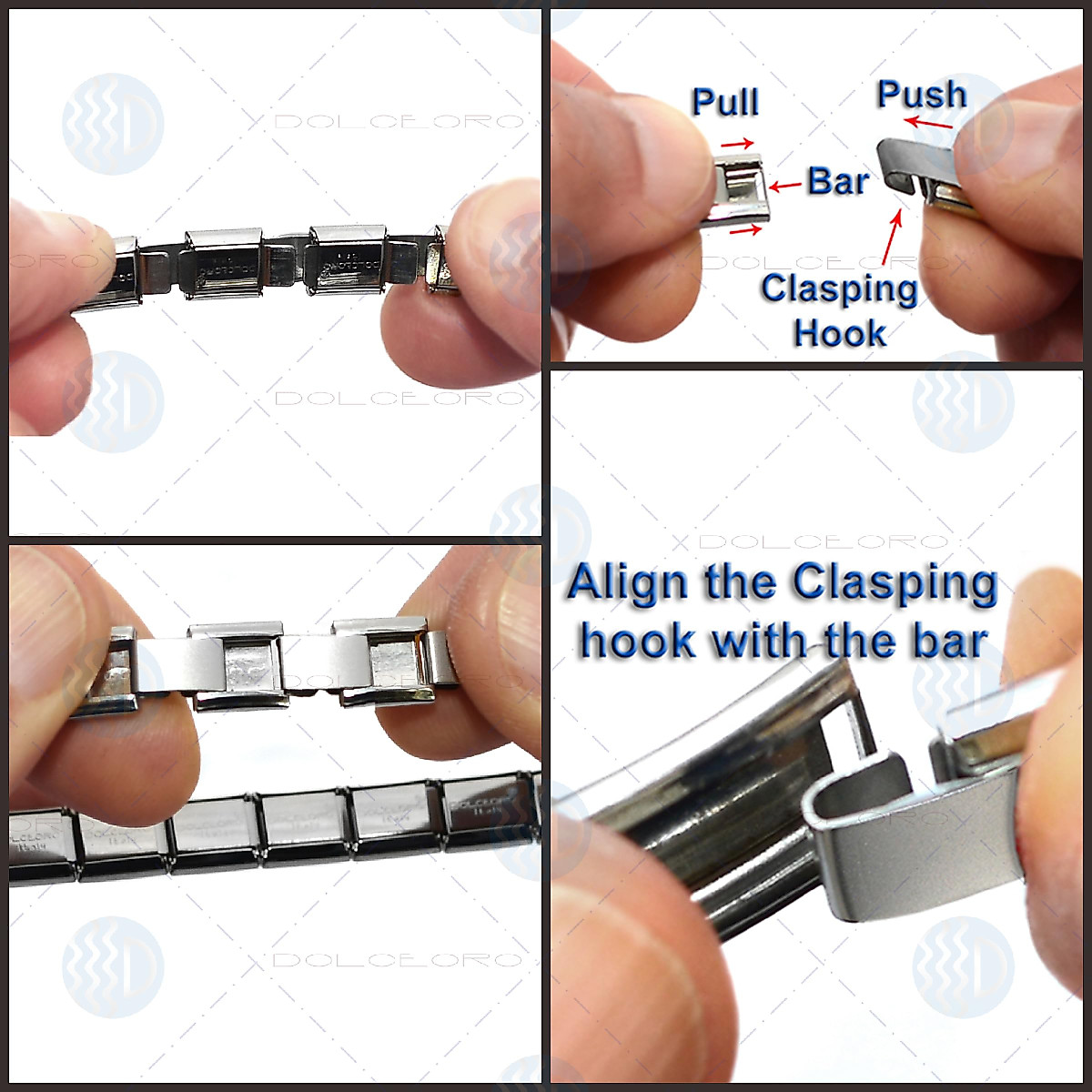 Dolceoro Alphabet E Letter Initial, 9mm Traditional Classic Type Italian Modular Charm Bracelet Link - Stainless Steel