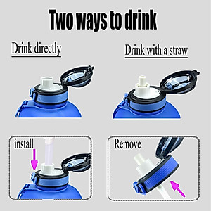 POPOACTI Sports Water Bottle, 63 Oz/1800mL, Leak Proof BPA Free Travel Outdoor For Men Women (Gradient_Blue)