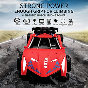 HT HONGTENG RC Car with Spray and Cool Lights,2.4Ghz Remote Control High-Speed Drifting Toy Racing,Christmas Birthday Gifts for Boys and Girls Aged 3-12. (Red Racing)