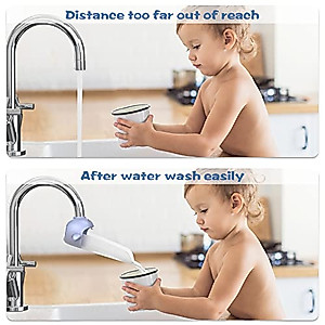 Maliton Faucet Extender for Toddlers, Sink Extender for Kids Hand Washing, Suitable for Bathroom, Kitchen, Bathtub Sink, Fits Most Faucets (2 Pack, Blue)