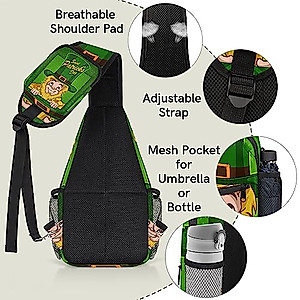 Saint Patrick's Day Sling Backpack St. Patrick's Day Crossbody Bag Hiking Backpack Casual Daypack