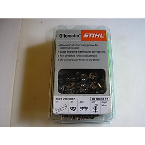 Stihl 3639-005-0067 Chainsaw Full Chisel Saw Chain, 16 inches