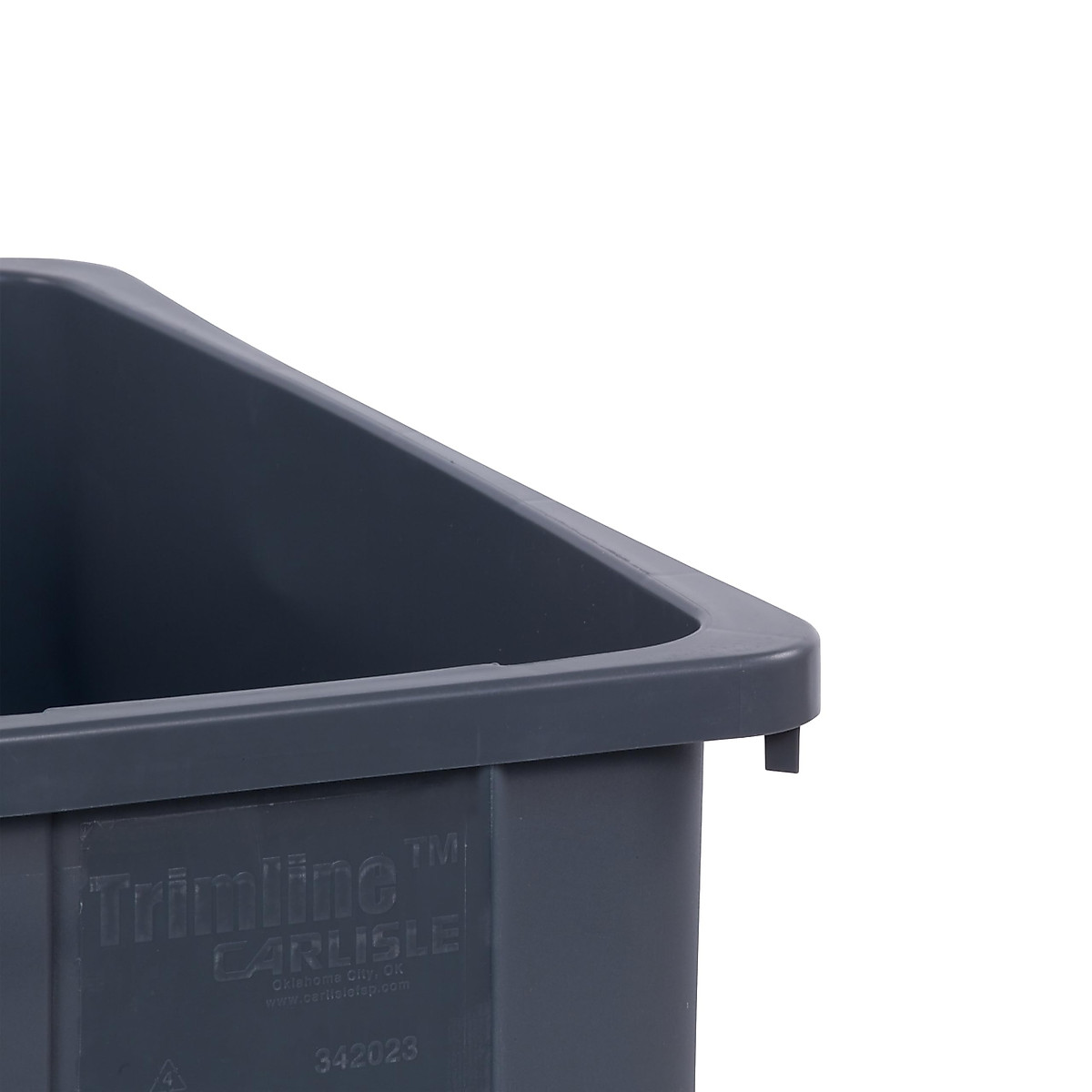 Carlisle FoodService Products 34202323 TrimLine Rectangle Waste Container Trash Can Only, 23 Gallon, Gray