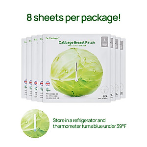 TNTN MOM'S Cabbage Breast Patch (8EA) for No More Milk Flow Dry up Stop Lactation Breast Engorgement Breastfeeding Pain Relief EWG Green Vegan Sheet Mask