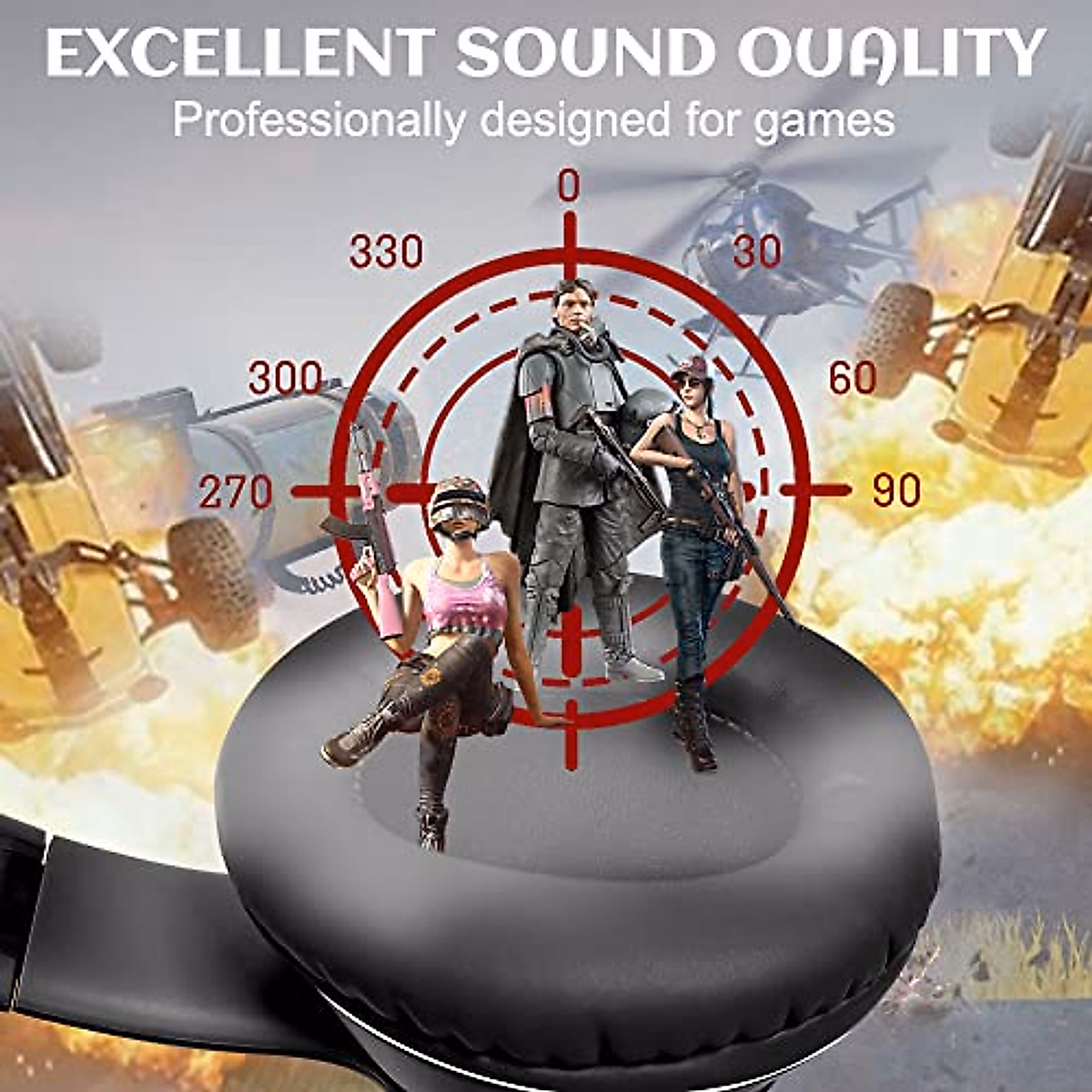 Zuri Sana Cat Ear Gaming Headphones Wired AUX 3.5mm with LED Light, Foldable Stereo Game Music Sound Over-Ear Headsets with Microphone Kids Adult Gift for PC, PS4, Switch, Cellphone, Pad, Laptop