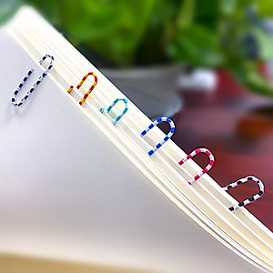 400 PCS Paper Clips, Metal Coated Paperclips, Paper Clips Assorted Sizes Medium & Large, Striped Colored Paper Clips for Teacher Supplies School Supplies Teacher Supplies(1.1", 2")