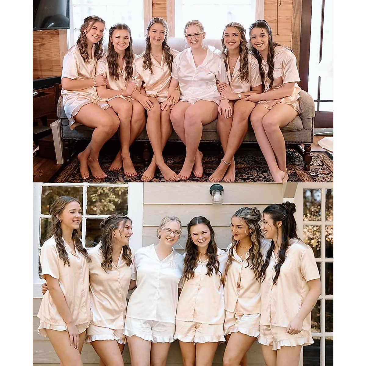 SWOMOG Women's Satin Pajamas Short Sleeve Sleepwear Soft Silk Button Down Loungewear Silky PJs Shorts Set White