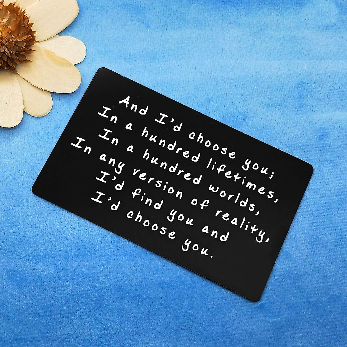 Engraved Wallet Insert Card Husband Gifts from Wife Boyfriend Gifts Anniversary Valentines Gifts for Men I'd choose you Metal Cards Birthday Card Gifts for Husband Wedding Day Gift for Groom Fiance