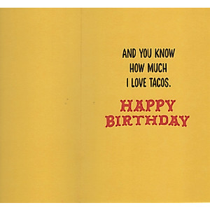 Heartline Tacos Funny Happy Birthday Card - When I Count My Blessings, I Count YOU Before TACOS. And You Know How Much I Love Tacos. Happy Birthday